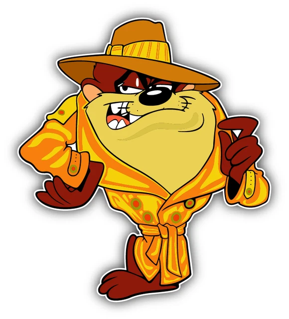 DOPASTICKER Taz Detective Cartoon Car Sticker Decal Phone Decal Water ...