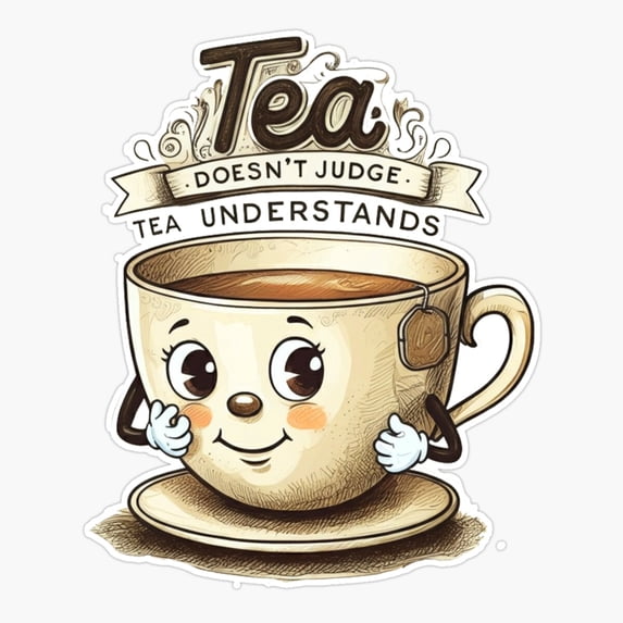 DOPASTICKER Tea Doesn'T Judge Sticker, Phone Sticker Water Bottle ...