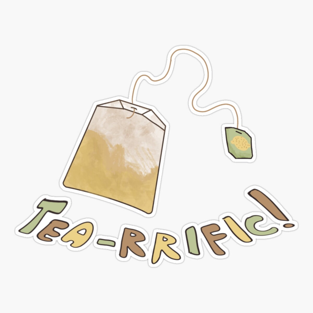 DOPASTICKER Tea-Rrific! Sticker, Phone Sticker Car Stickers, Birthday ...