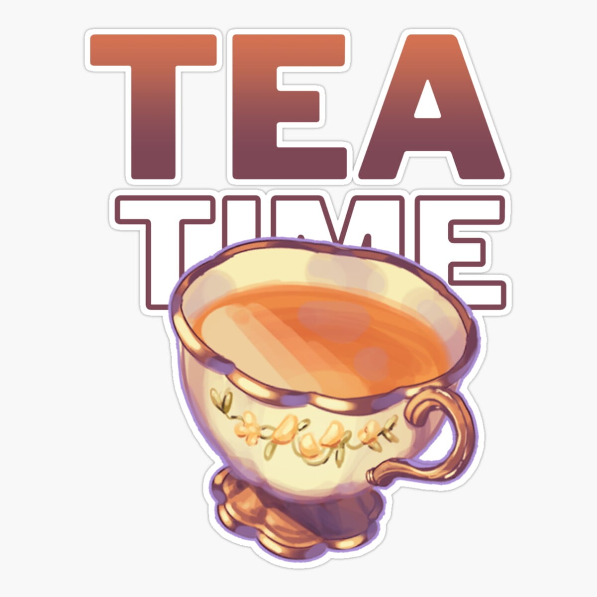 DOPASTICKER Tea Time! Sticker, Phone Sticker Car Stickers, Birthday ...