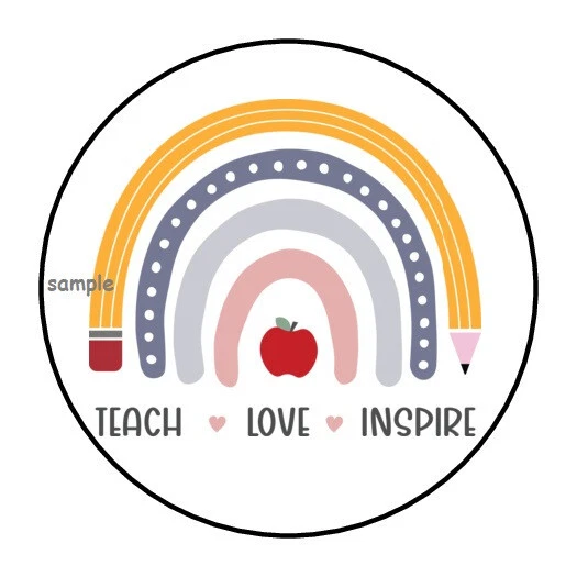 DOPASTICKER Teach Love Inspire Rainbow Stickers Teacher Phone Decal ...