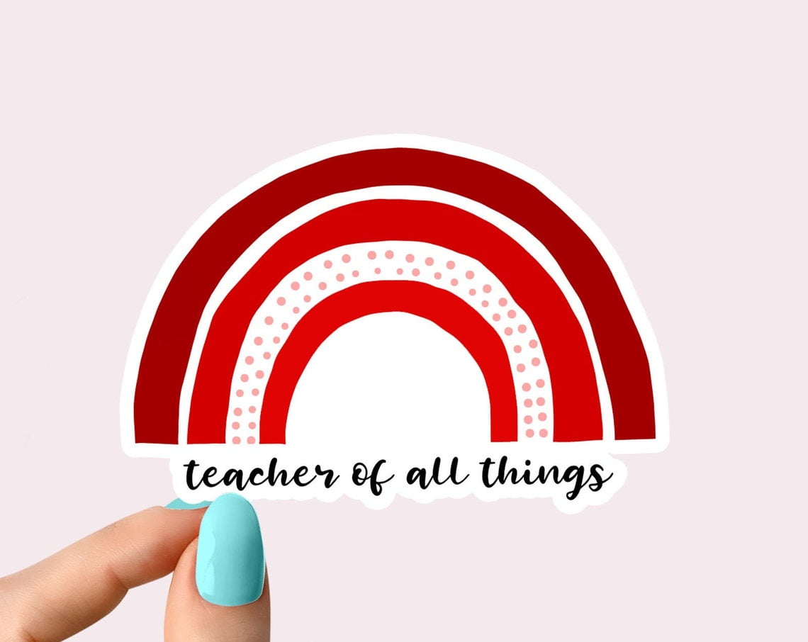 DOPASTICKER Teacher Rainbow Sticker, Teacher Of All Things Sticker ...
