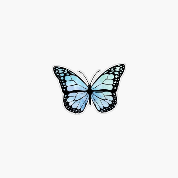 DOPASTICKER Teal Butterfly Sticker Phone Sticker, Latop Sticker, Lover ...