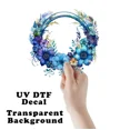 DOPASTICKER Teal Floral Wreath Sticker - Design Preview Only Decorative ...