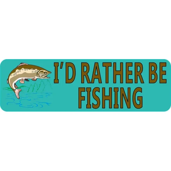 DOPASTICKER Teal I'D Rather Be Fishing Sticker Sport Sticker Phone ...
