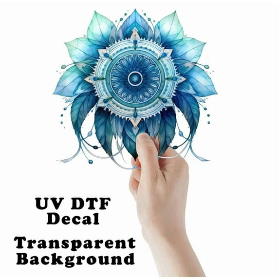 DOPASTICKER Teal Mandala Sticker, Design Preview Only, Phone Stickers ...