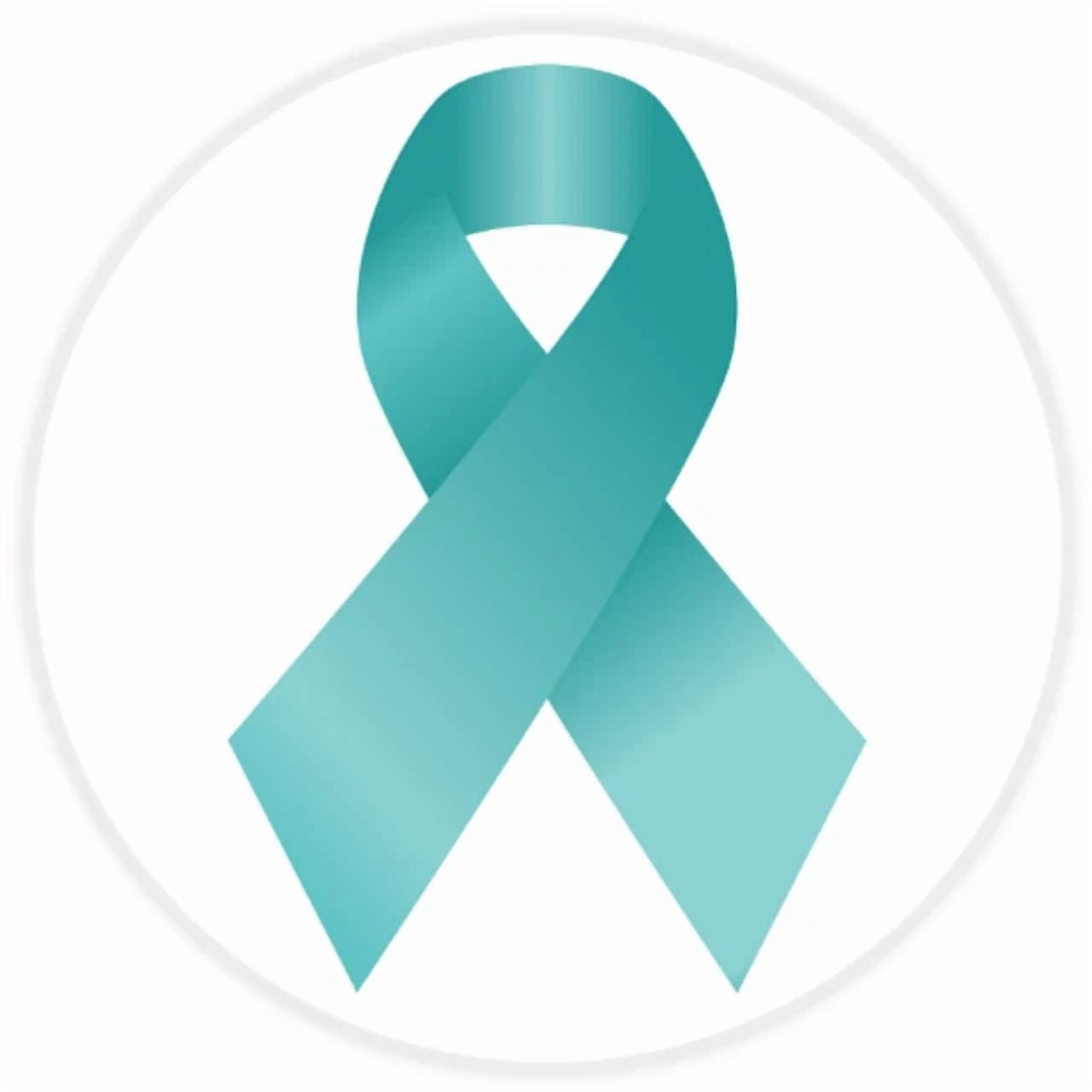 DOPASTICKER Teal Ribbon Cancer Awareness Sticker, Cervical Ovarian ...