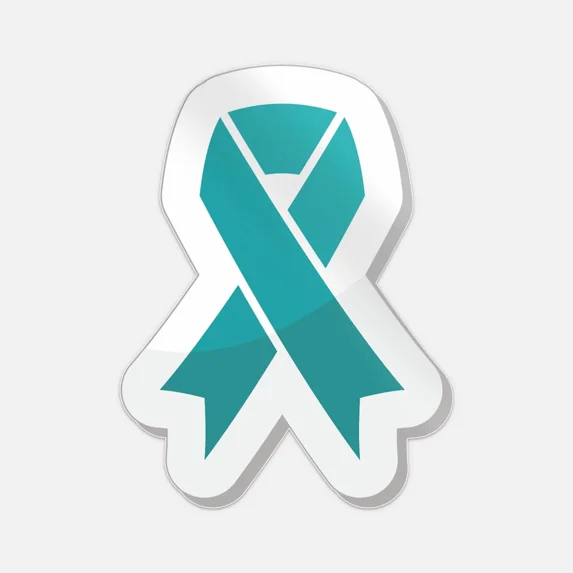 DOPASTICKER Teal Ribbon Car Bumper Sticker Decal Waterproof Sticker For ...