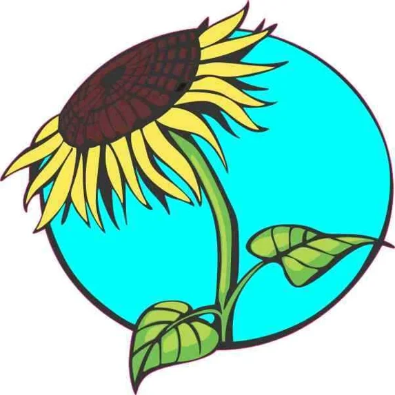 DOPASTICKER Teal Sunflower Sticker Floral Car Truck Cup Tumbler Sticker ...