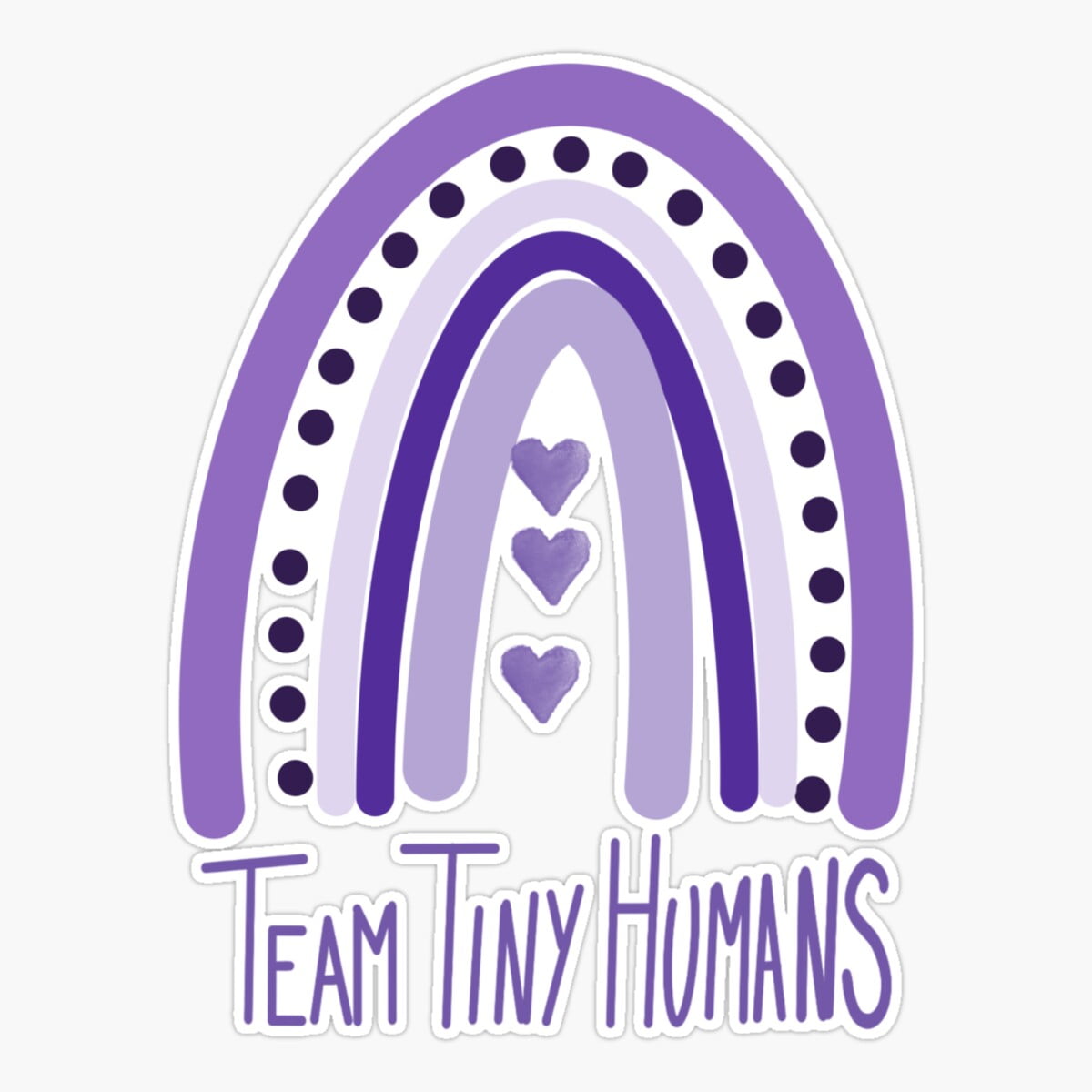 DOPASTICKER Team Tiny Humans Rainbow (Preemie Purple) Sticker, Phone ...