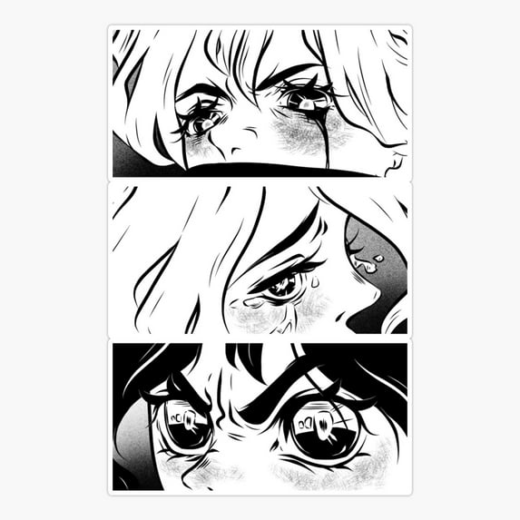 DOPASTICKER Tears, Three Frames Of Pain Sticker, Phone Sticker Car ...