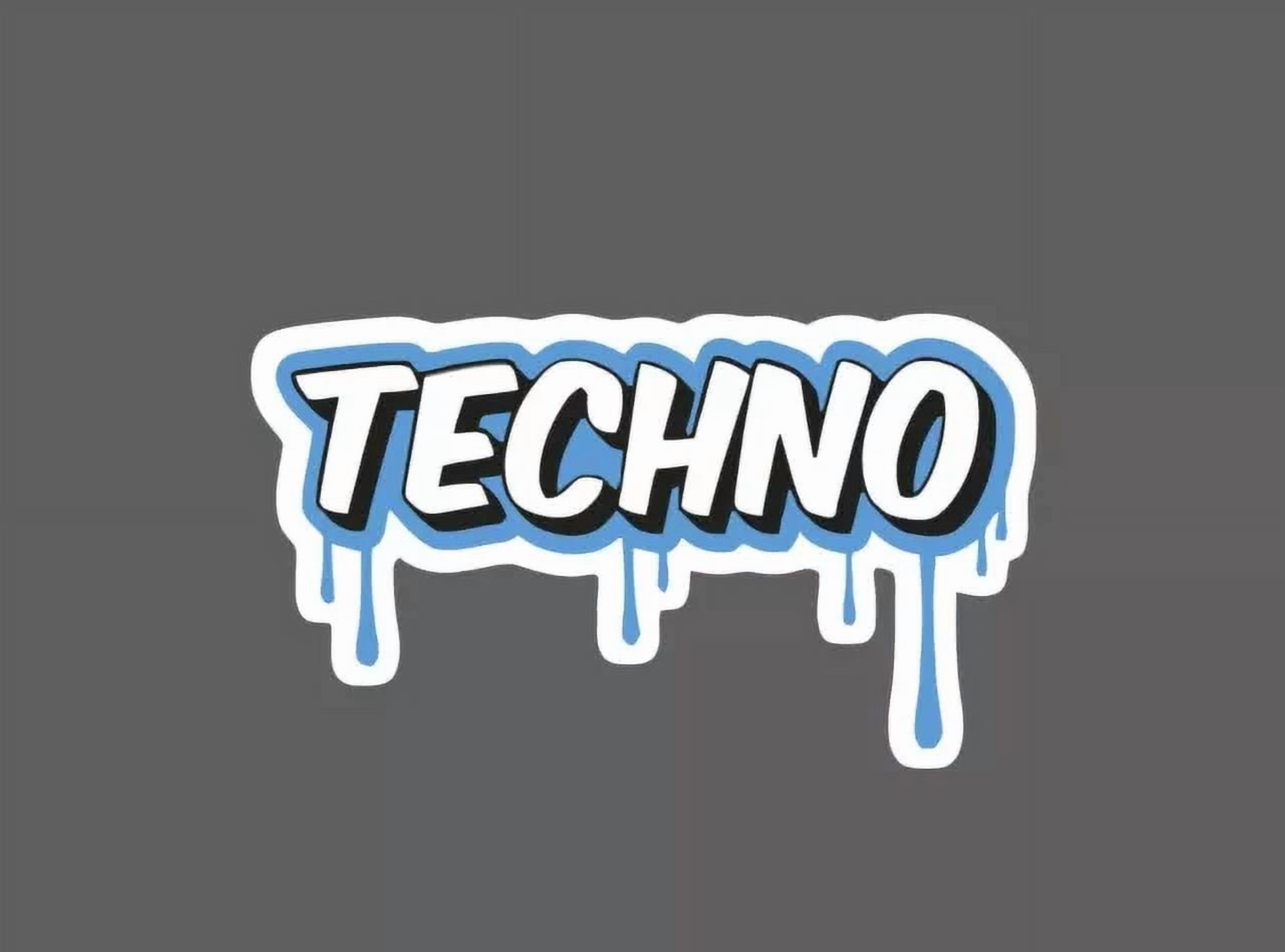 DOPASTICKER Techno Music Dripping Decorative Laptop, Phone Stickers ...