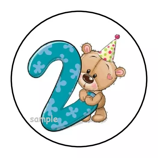 DOPASTICKER Teddy Bear 2Nd Birthday Stickers Second Boy Phone Decal ...