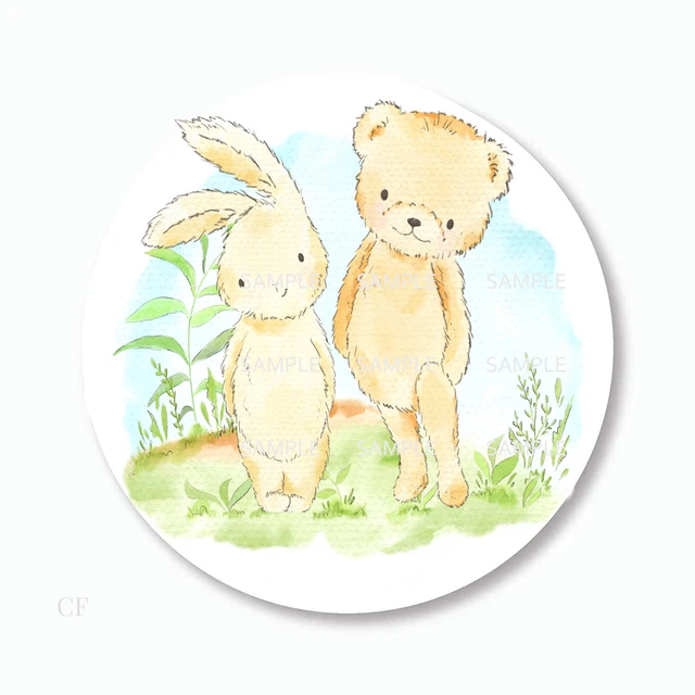 DOPASTICKER Teddy Bear And Bunny Friends Scrapbook Stickers Phone Decal ...