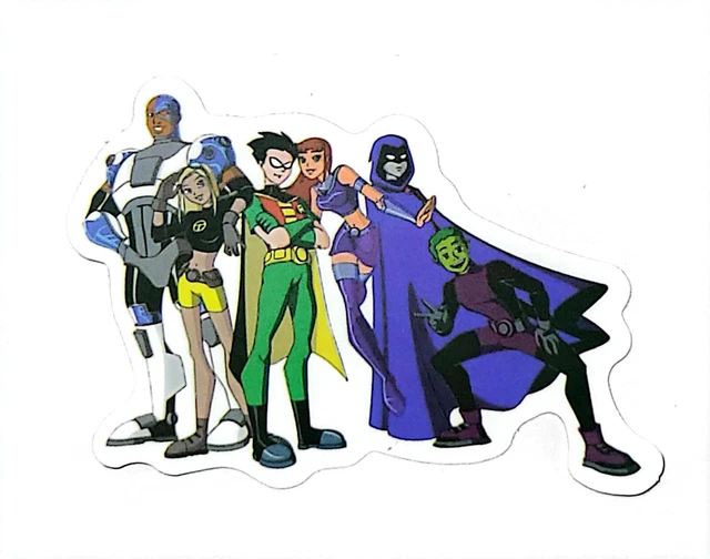 DOPASTICKER Teen Titans Go Robin Starfire Raven Cyborg Beast Anime ...