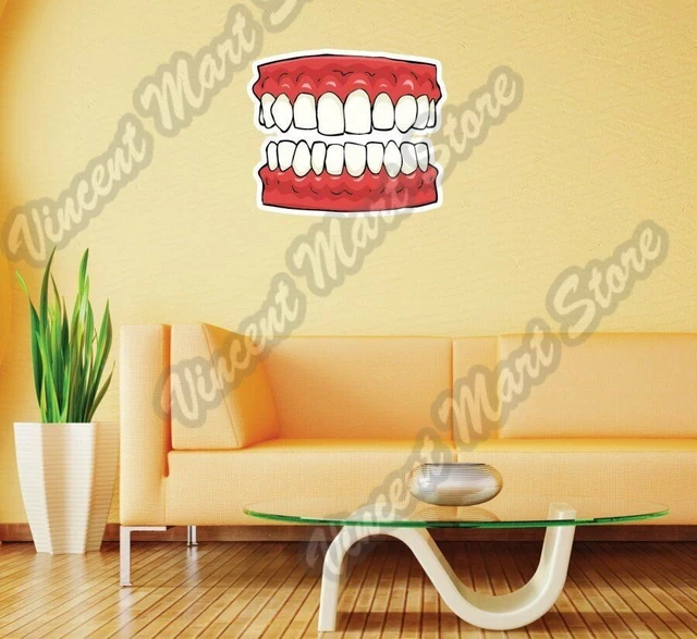 DOPASTICKER Teeth Tooth Mouths Jaw Cartoon Wall Sticker Room Interior ...