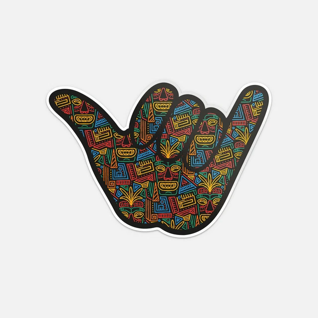 DOPASTICKER Ten Shaka Hang Loose Hawaii Pattern Sticker Phone Water ...