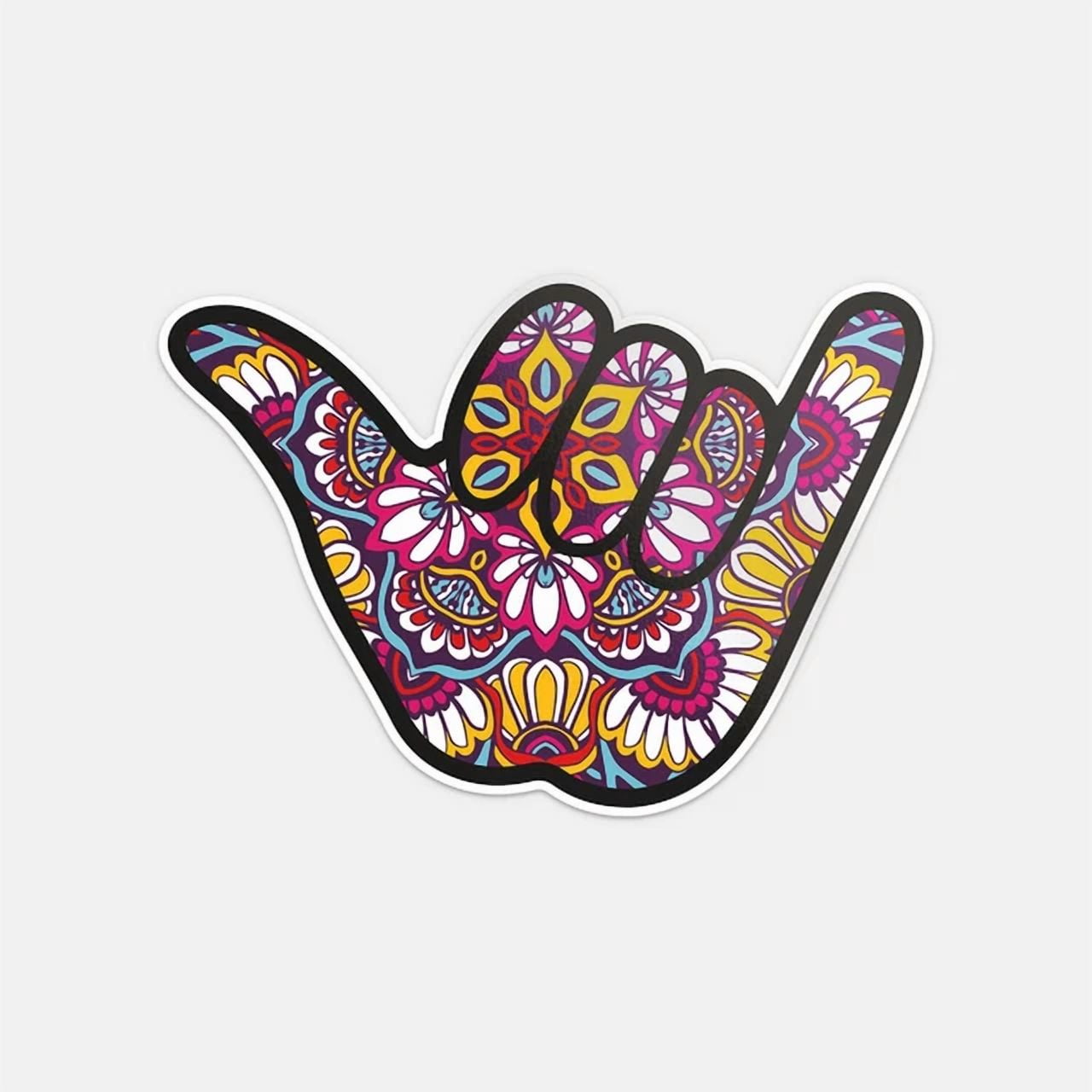 DOPASTICKER Ten Shaka Hang Loose Mandala Sticker Phone Water Bottle ...