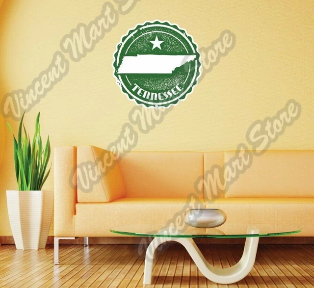 DOPASTICKER Tennessee State Map Usa Grunge Vintage Wall Sticker Room ...