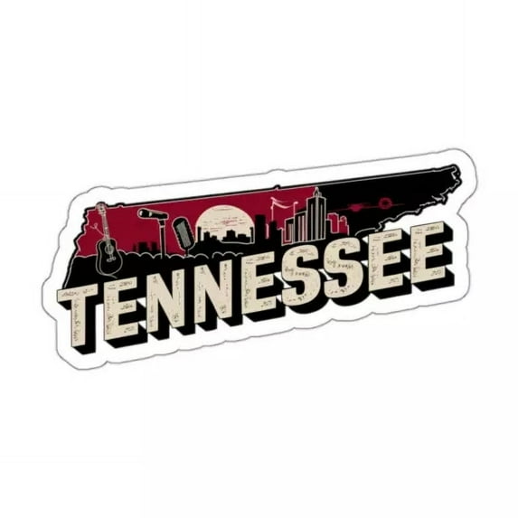 DOPASTICKER Tennessee State Outline Design United States Of America ...