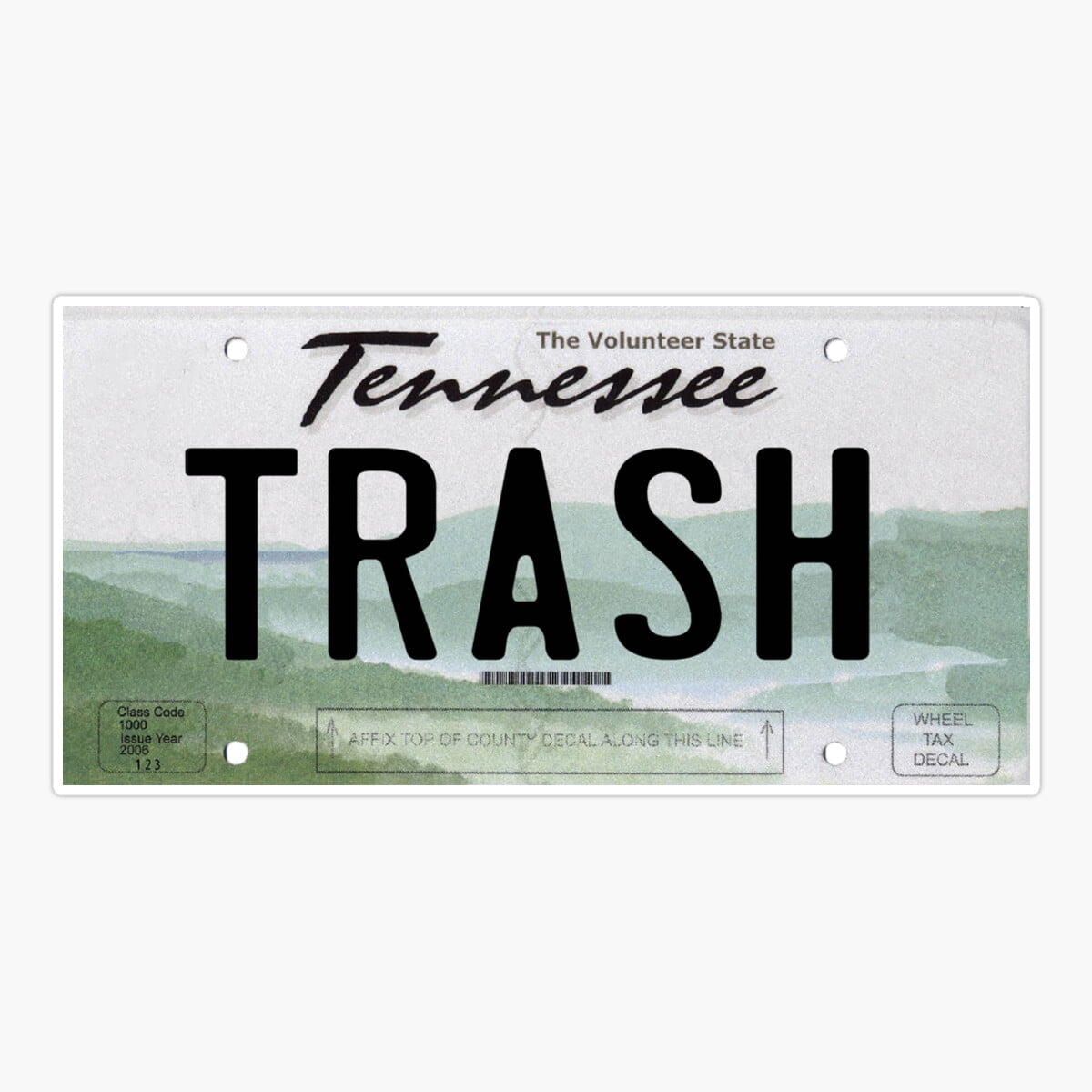 DOPASTICKER Tennessee Trash Sticker, Phone Sticker Water Bottle Sticker ...