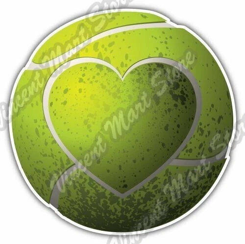DOPASTICKER Tennis Ball Heart Racquet Court Sport Car Sticker Decal ...