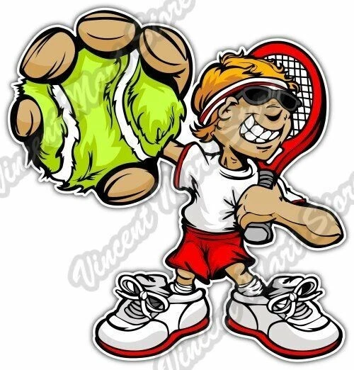 DOPASTICKER Tennis Boy Ball Racquet Sport Court Wilson Car Sticker ...