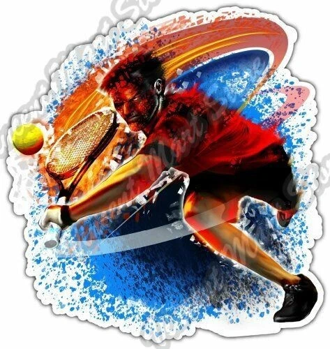 DOPASTICKER Tennis Hit Fire Player Racket Sport Fitness Car Sticker ...