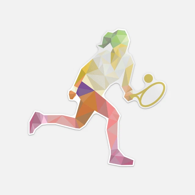 DOPASTICKER Tennis Player Triangulated Sport Sticker Decal Phone Decal ...