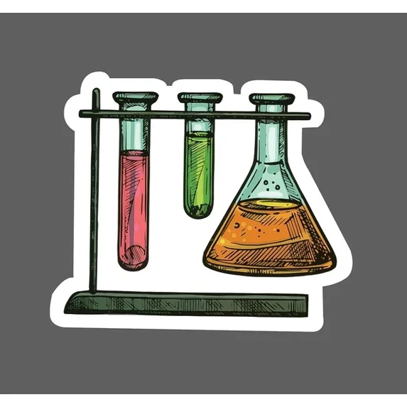 DOPASTICKER Test Tubes Sticker Chemistry Sticker Phone Sticker, Latop ...