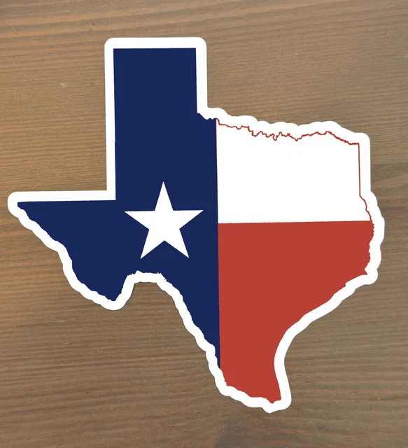 DOPASTICKER Texas Flag Map Sticker Hard Hat Sticker Phone Decal Water ...
