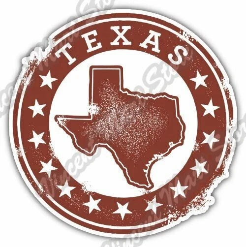 DOPASTICKER Texas State Map Usa Grunge Retro Car Sticker Decal Phone ...