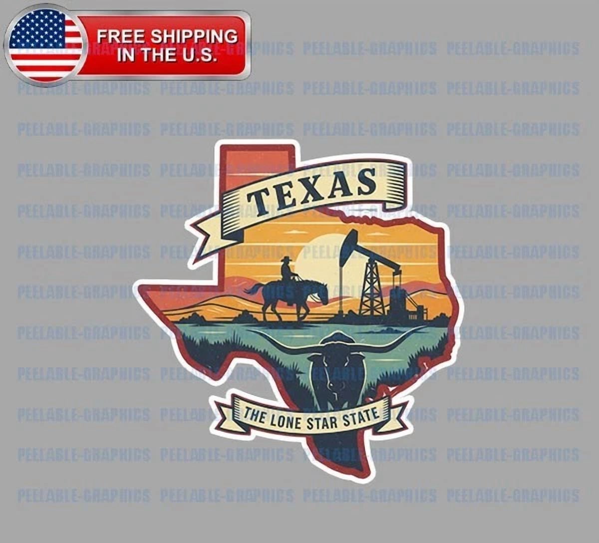 DOPASTICKER Texas State Sticker Souvenir Travel Sticker Phone Sticker ...