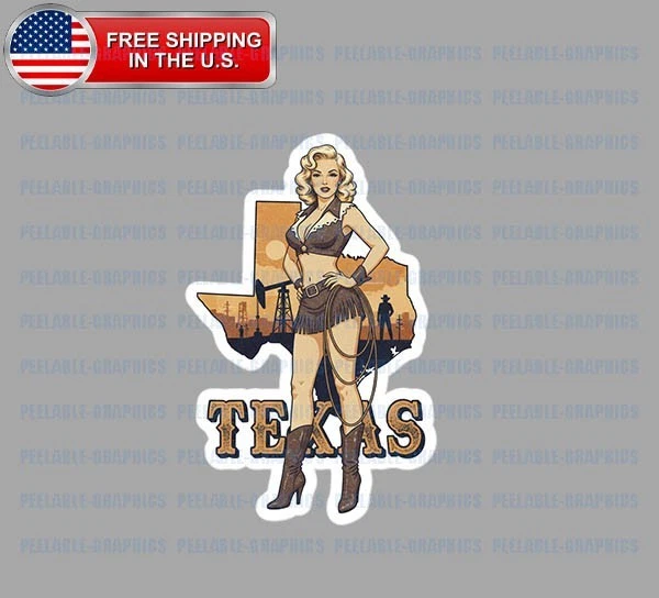 DOPASTICKER Texas Vintage Retro Sticker Souvenir Travel Ad Sticker ...