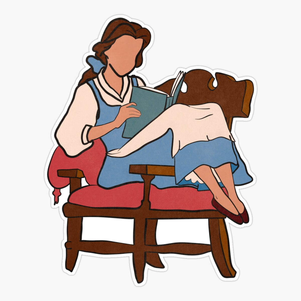 DOPASTICKER Textured Girl Reading Sticker, Phone Sticker Car Stickers ...