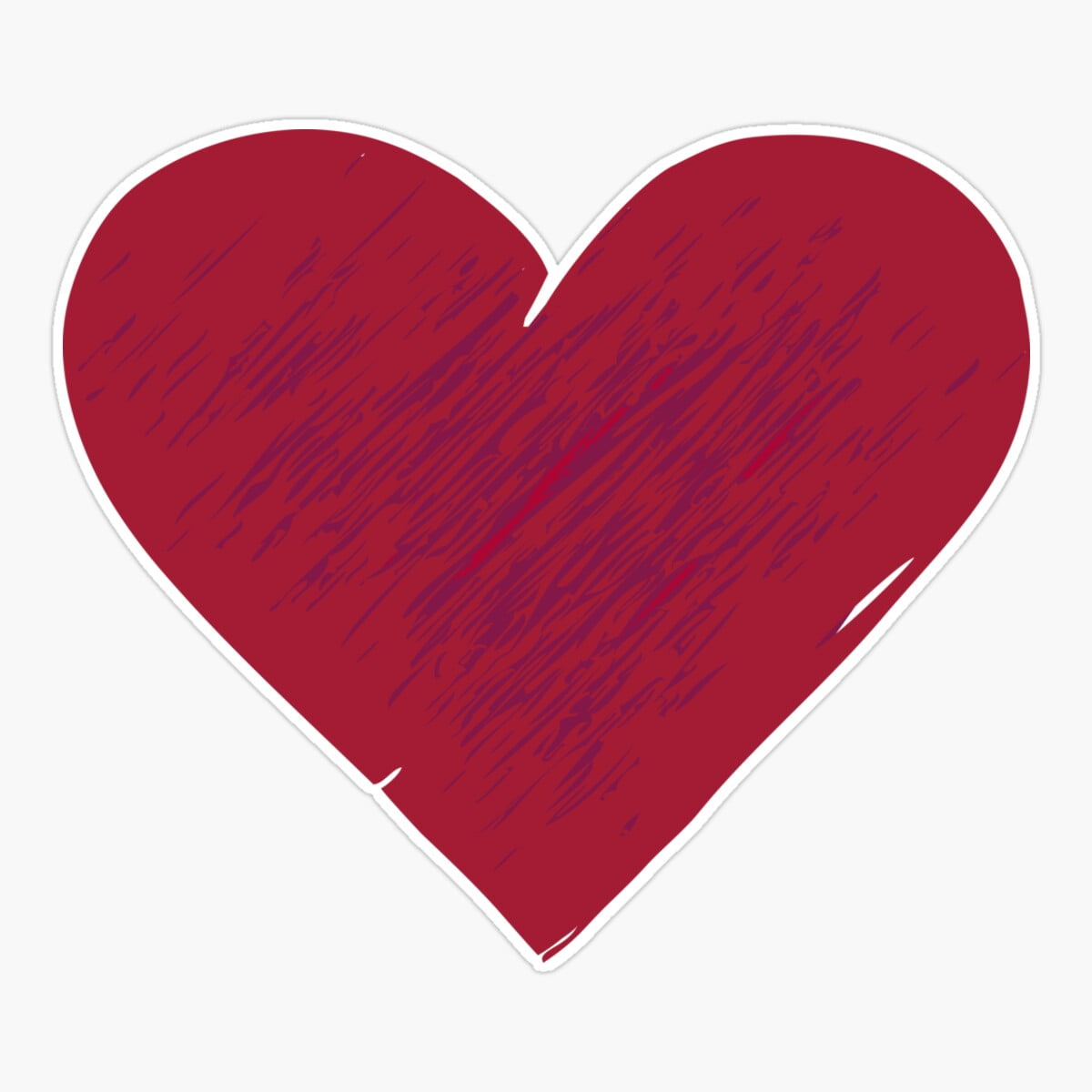 DOPASTICKER Textured Heart Sticker, Phone Sticker Water Bottle Sticker ...