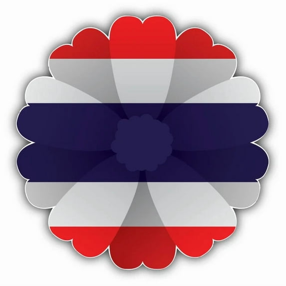 DOPASTICKER Thailand Flag Flower Car Sticker Phone Water Bottle ...