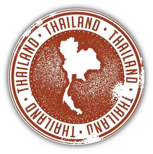 DOPASTICKER Thailand Map Grunge Rubber Travel Sticker Decal Phone Decal ...