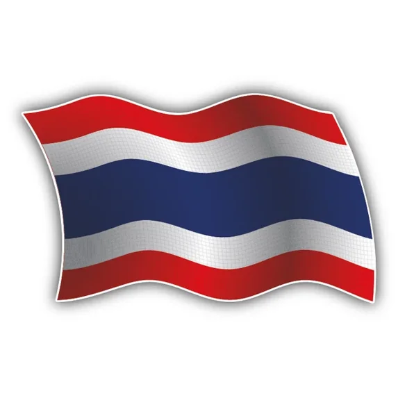 DOPASTICKER Thailand Wavy Flag Sticker Decal Phone Decal Water Bottle ...