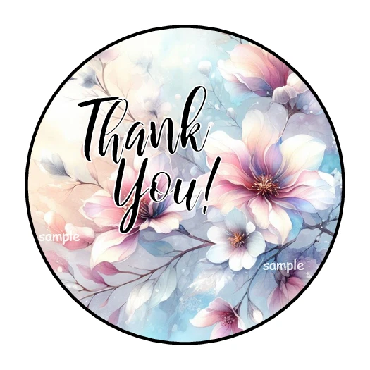 DOPASTICKER Thank You Floral Stickers Tag Small Business Phone Decal ...