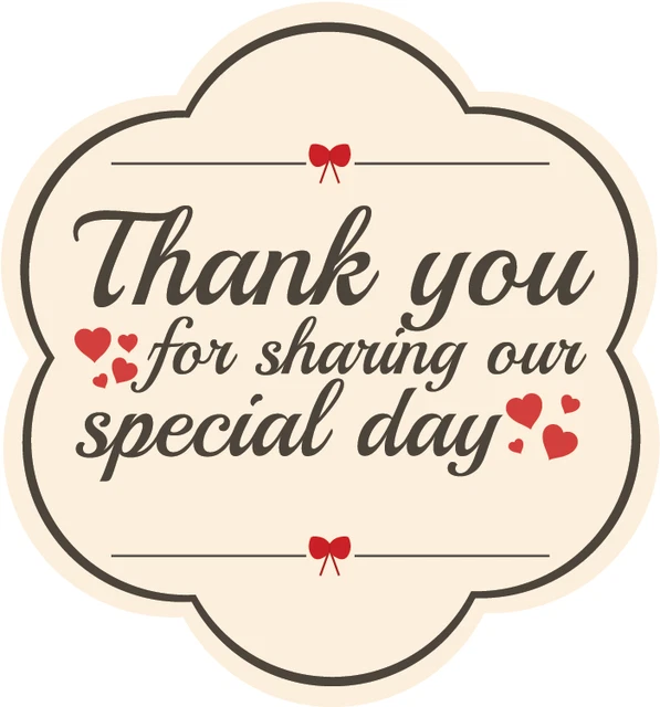 DOPASTICKER Thank You For Sharing Our Special Day Retro Label Car ...