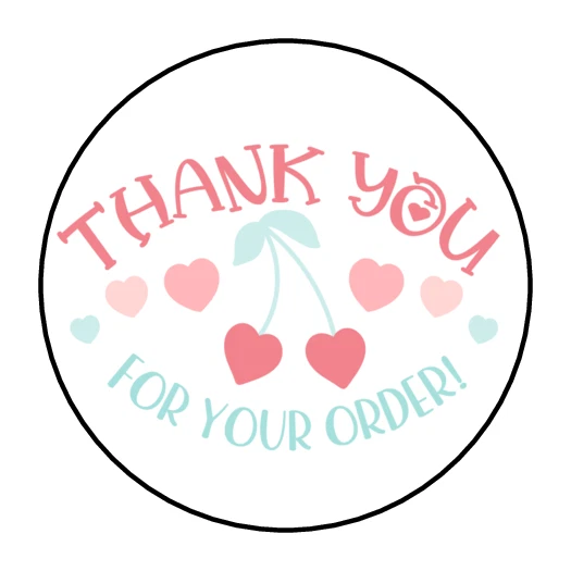 DOPASTICKER Thank You For Your Order Stickers Heart Phone Decal Water ...