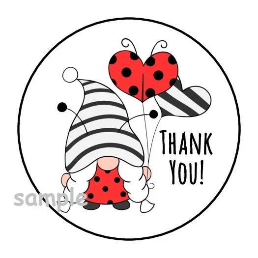 DOPASTICKER Thank You Gnome Stickers Ladybug Lady Bug Phone Decal Water ...