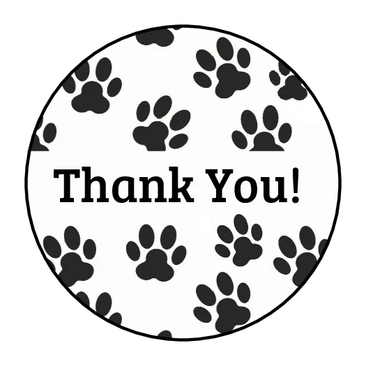 DOPASTICKER Thank You Paw Prints Stickers Gifts Phone Decal Water ...