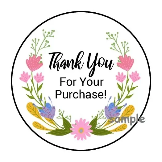 DOPASTICKER Thank You For Your Purchase Envelope Seals Labels Stickers ...