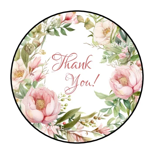 DOPASTICKER Thank You Roses Stickers Floral Phone Decal Water Bottle ...