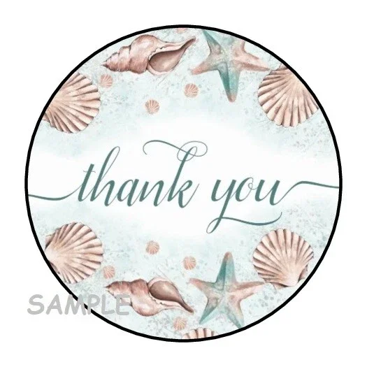 DOPASTICKER Thank You Sea Shells Stickers Ocean Seashell Phone Decal ...