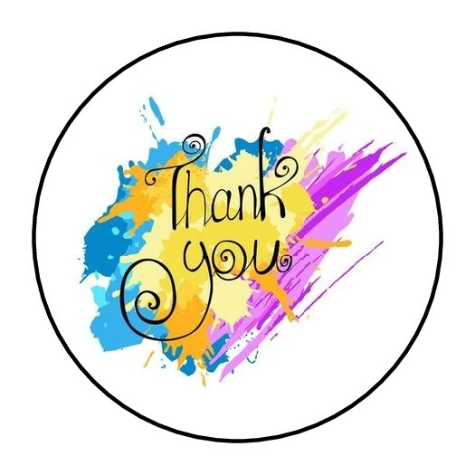 DOPASTICKER Thank You Stickers Colorful Paint Splatter Phone Decal ...