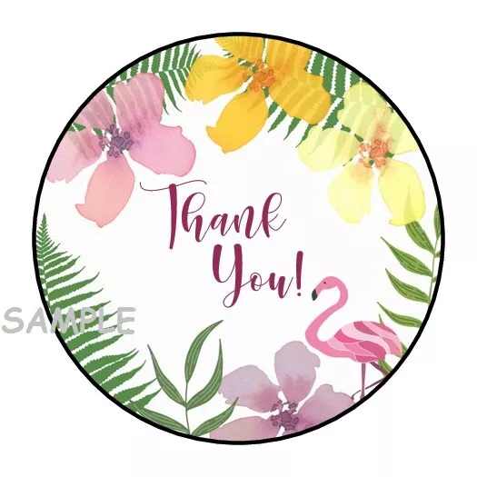 DOPASTICKER Thank You Tropical Flamingo Stickers Floral Phone Decal ...