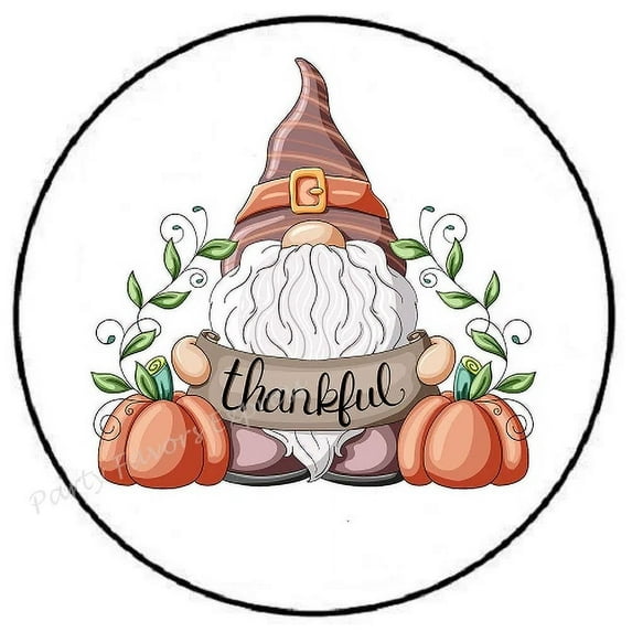 DOPASTICKER Thankful Gnome Pumpkins Hallo.Ween Stickers Favors Gift You ...